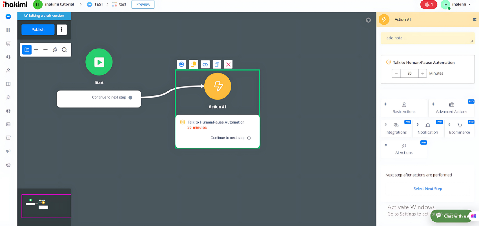 Talk to human/Pause automation - ihakimi - Ai Automation Software for Whatsapp, Instagram and ...
