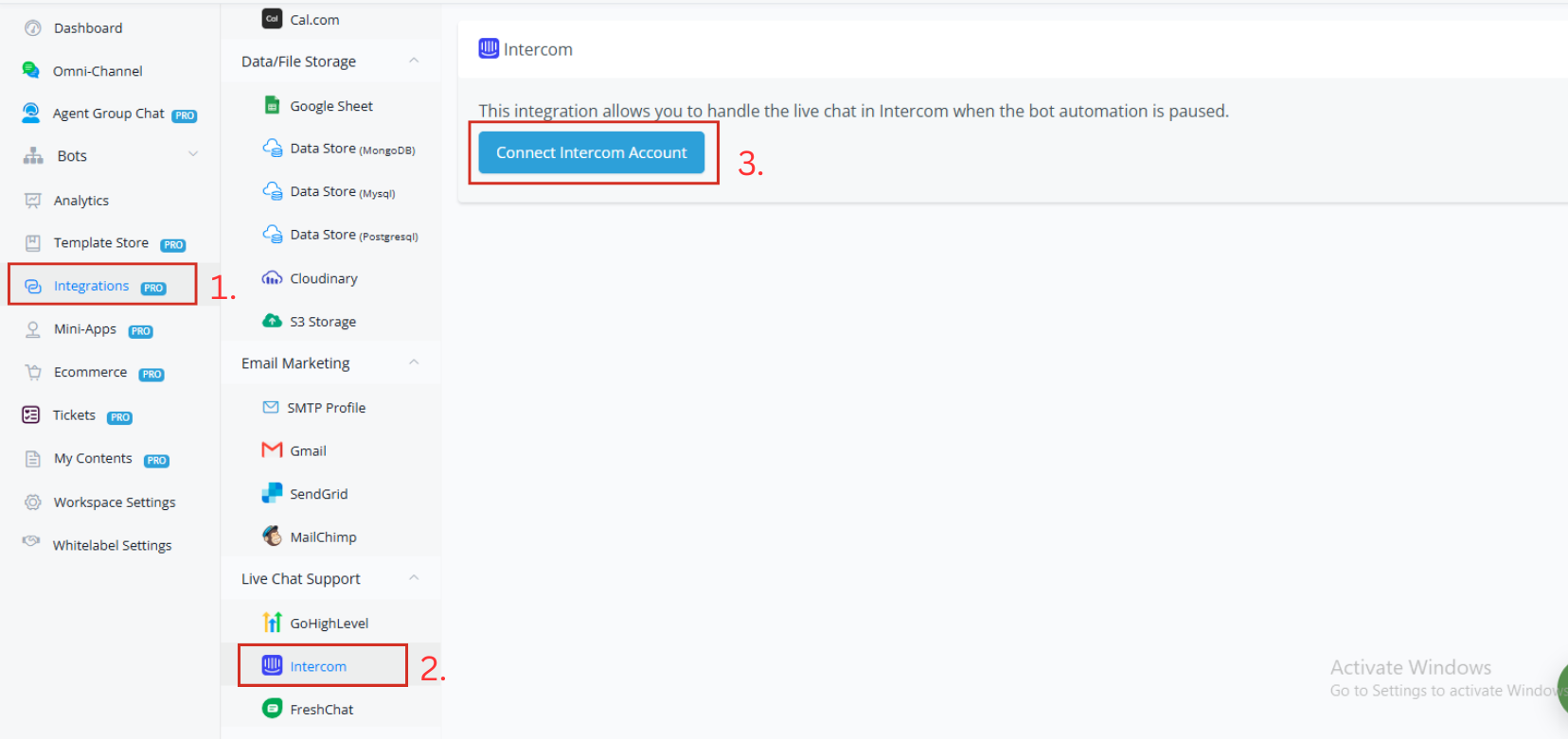 Intercom Live Chat - ihakimi - Ai Automation Software for Whatsapp, Instagram and all social media